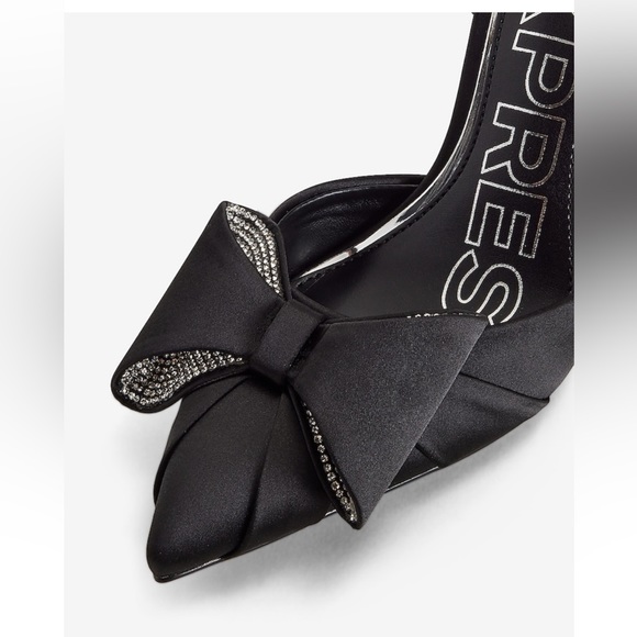 Express | Shoes | New Express Rhinestone Bow Embellished Strap Pumps ...
